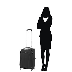 Travelpro Maxlite 5 Softside 2pc Set Expandable Carry On Upright 2 Wheel Luggage/Soft Underseat Tote, Lightweight Suitcase, Men and Women, Black
