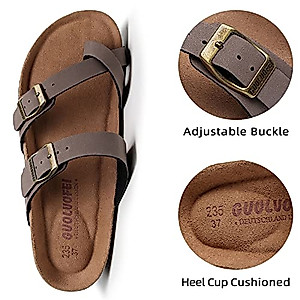 guoluofei Women's Cork Footbed Slide Sandals With Arch Support,Comfortable Summer Beach Sandals For Women Girls Ladies