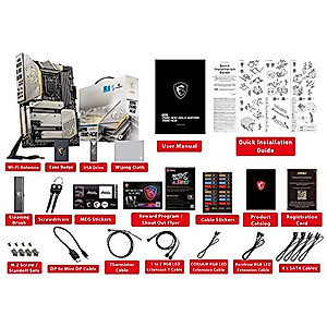 MSI MEG Z590 ACE Gold Edition Gaming Motherboard (ATX, 11th/10th Gen Intel Core, LGA 1200 Socket, SLI/CFX, DDR4, PCIe 4, M.2 Slots, USB 3.2 Gen 2, Wi-Fi 6E, Mystic Light RGB)