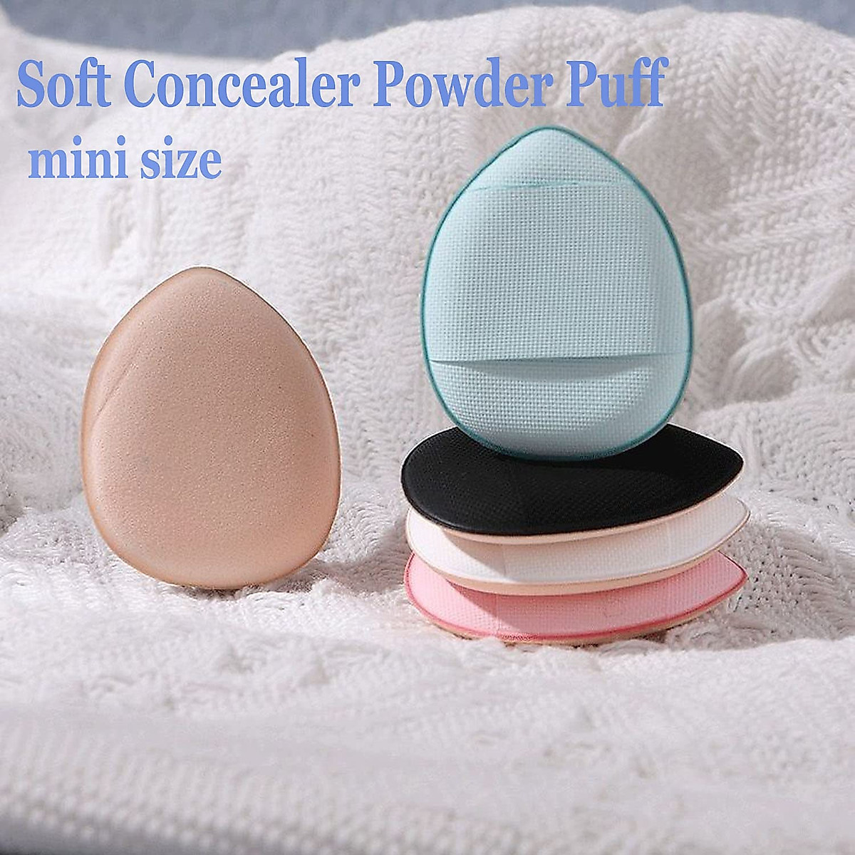 SALOCY Finger Puff, 25 Pcs Finger Powder Puff Mini Makeup Sponge Puff for Foundation Concealer Cosmetic Beauty Makeup Tools