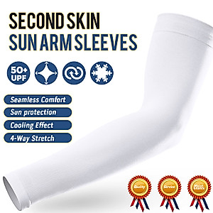 GOUNOD Sun Protection Cooling Compression Arm Sleeves For Men - Gardening Outdoors Sports Workouts volleyball arm sleeves
