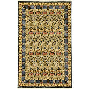 Unique Loom Edinburgh Collection Area Rug - Canmore (5' 1" x 8' Rectangle, Navy Blue/ Tan)