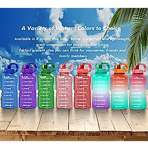 SANKUU Large 1 Gallon/128oz (When Full) Gallon Water Bottle Motivational with Time Marker & Straw, Leakproof Water Jug Ensure You Drink Daily Water Throughout The Fitness Day