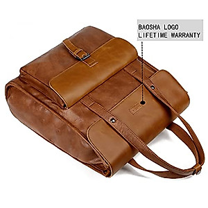 Leather Backpack Travel Backpack College Backpack Leather Backpack Purse for Women and Men BP-17 (Brown)