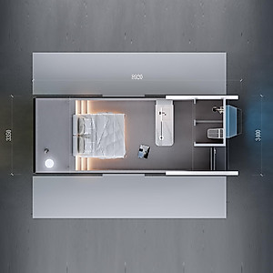 Prefab Homes | Prefab Tiny House with Bathroom & Kitchen | 29.4m² Modular Mobile Home for Backyard, Hotels, Offices, Bars, Outdoor Living | Versatile Tiny Home for Adults