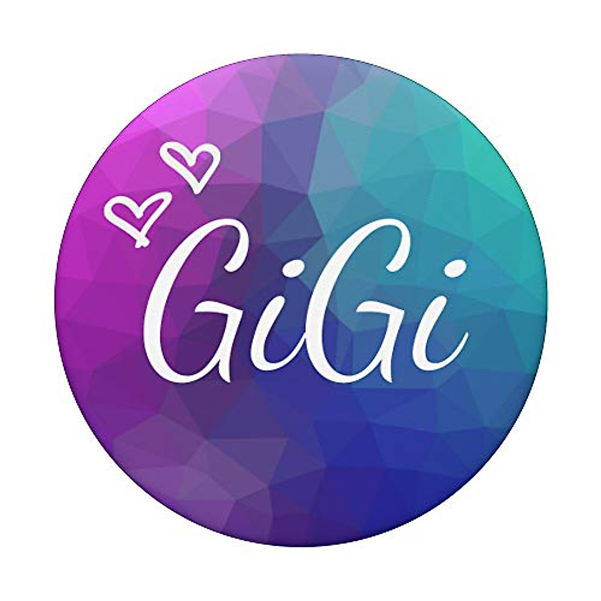 Gigi Heart Love Blue Purple polynomial background Shape gift PopSockets Swappable PopGrip