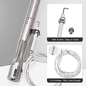 Adviace Grill Parts Kit Compatible with Char Griller 5050 5650 3001 5072 3072 3008 5252 3030 300 Replacement Parts, Heat Plates, Burner Pipes, Igniters, Burner Tube/Flare Up Shield Support Kit