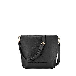 GiGi New York Handcrafted Womens Black Andie Crossbody