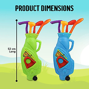 High Bounce Kids Golf Clubs, Toddler Golf Set, 2 Golf Carts, 3 Golf Clubs, 1 Practice Hole, and 6 Balls, for 2+ Year Old Boys and Girls - Toddler Golf Play Set, Mini Golf Game, Outdoor Sports Toy