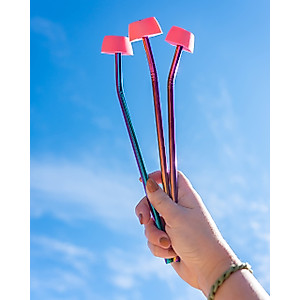 LipSip. Sip from a Straw Without pursing Your Lips to Help Prevent Lip Lines & Wrinkles. BPA-Free Dishwasher Safe Ecofriendly (Pink & Rainbow)