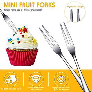 Appetizer Forks Cocktail Forks 2 Prong Mini Forks for Appetizers 5.1 Inches Stainless Steel Forks Set Dessert Salad Fruit Cake Tasting Forks Bulk for Birthday home Party Wedding Restaurant(48 Pcs)