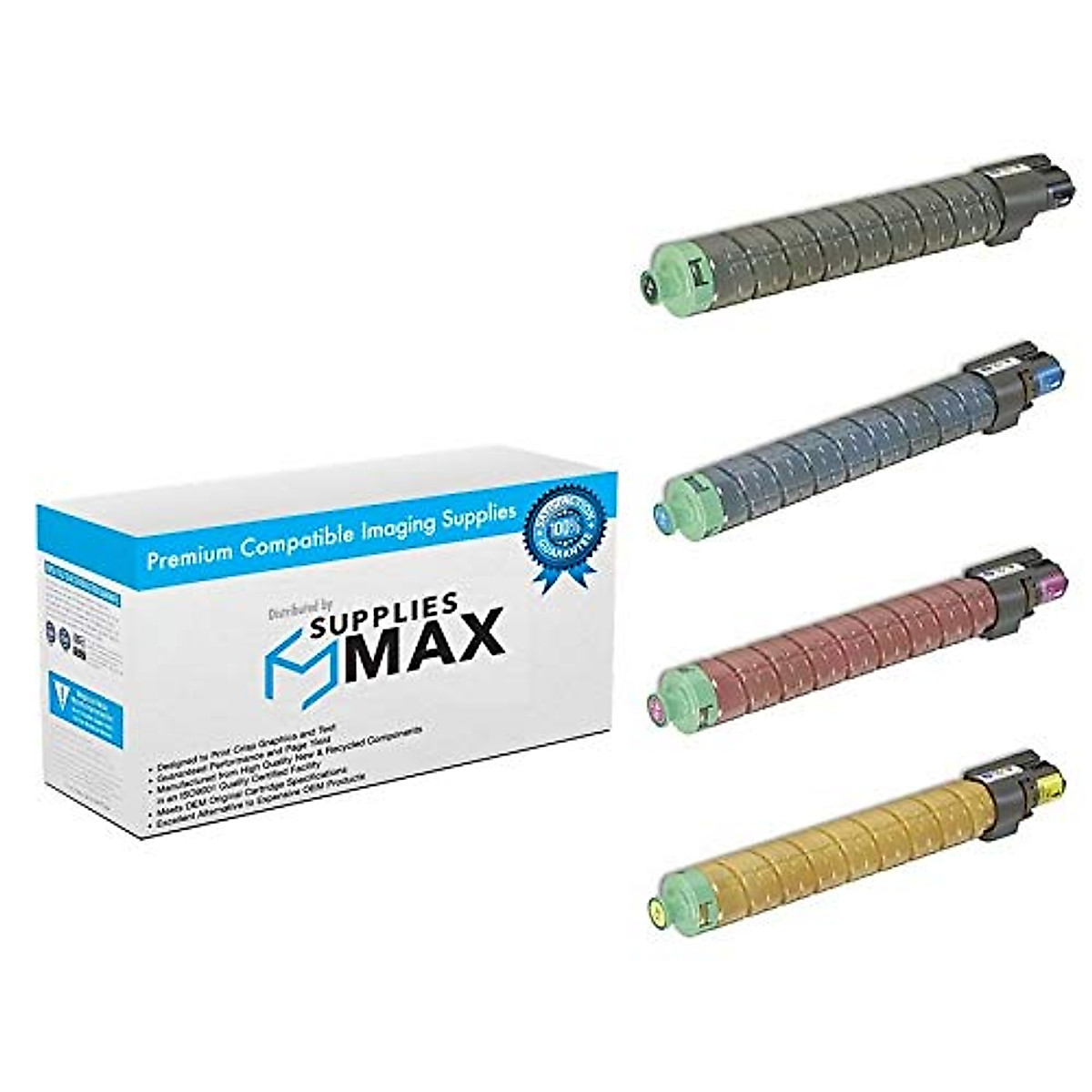 SuppliesMAX Compatible Replacement for Lanier LD-620C/LD-625C Toner Cartridge Combo Pack (BK/C/M/Y) (84150MP)