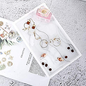 Luxspire Vanity Bathroom Tray Toilet Tank Storage Tray, 5 Slots Electric Toothbrush Holders,