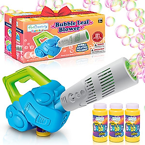 ArtCreativity Bubble Gun Machine with 3 Refill Solutions, Bubble Leaf Blower for Kids, Summer Outdoor Toys for Toddlers 1-3, Great Birthday Gifts, Fun Summer Kids Activities