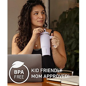 Hydrapeak Kids Voyager 18 oz Tumbler with Handle and Flip-Up Straw Lid | Spill Proof and Leak Resistant | Reusable Stainless Steel Water Bottle | Gift for Kids Boys Girls | Bubblegum