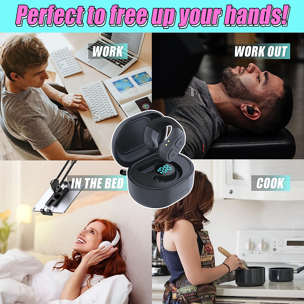 SSOBZELR Tiktok Trending Bluetooth Smart Scrolling Ring Kindle App Remote Page Turner with Cell Phone Stands Wireless Camera Shutter Selfie Button - Compatible with iPhone Ipad Android (Black)