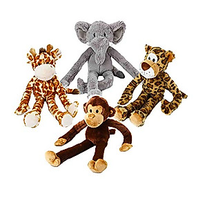 Swingin Safari 19-Inch Large Plush Dog Toy with Extra Long Arms and Legs with Squeakers