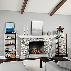 Lavish Home 5-Tier Bookshelf-Open Industrial Style Etagere, Black