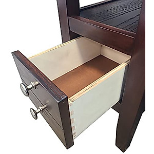 Crown Mark Matthew Chair Side Table, Espresso