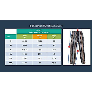 Costume Agent The Dude Lebowski Movie Character Pajama Pants Halloween Costume Cosplay Multicolor