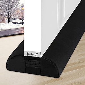 fowong Under Door Draft Stopper 30" to 36" Adjustable Draft Stopper for Bottom of Door, Soundproofing Noise Blocker Seal Gap up to 1.7", Easy to Install, Black