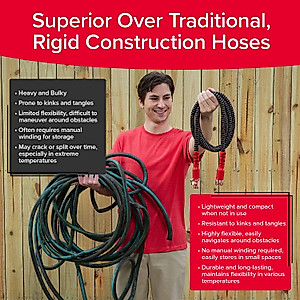 Pocket Hose Copper Head w/New Pocket Pivot Expandable Garden Hose 50 FT, AS-SEEN-ON-TV, Swivels 360°, Advanced Tri-Tex Tubing & Force Field Jacket, 3X Stronger, Lead-Free, No-Kink, Anti-Burst w/APT