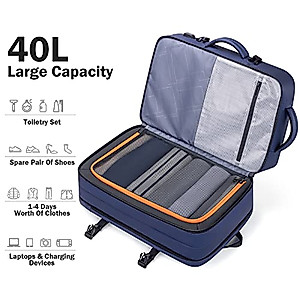 Bagsure Carry On Backpack, 40L Flight Approved Travel Backpack for Men Women, Expandable Water-resistant 17Inch Laptop Backpack, Casual Daypack Luggage Suitcase Backpack for Business Weekend Hiking