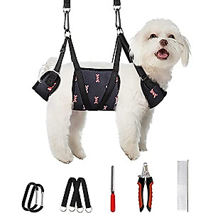 Supet Dog Grooming Hammock Harness for Cats Dogs, Relaxation Pet Grooming Hammock Restraint Dog & Small Animal Leashes Sling for Grooming Dog Grooming Helper for Nail Trimming Clipping Grooming
