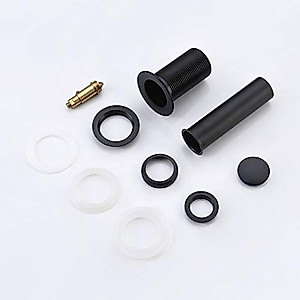 KES Bathroom Sink Drain without Overflow Pop Up Drain Assembly Vessel Sink Stopper Matt Black, S2007D-BK