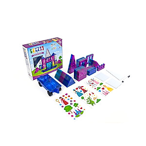 Tytan TILES Princess Castle 60-Piece Magnetic Tiles Building Set, Adorable Kids’ STEM Toy, Creative Play, Shape & Pattern Recognition, Fine Motor Skills, includes Storage Bag, Ages 3 and Up