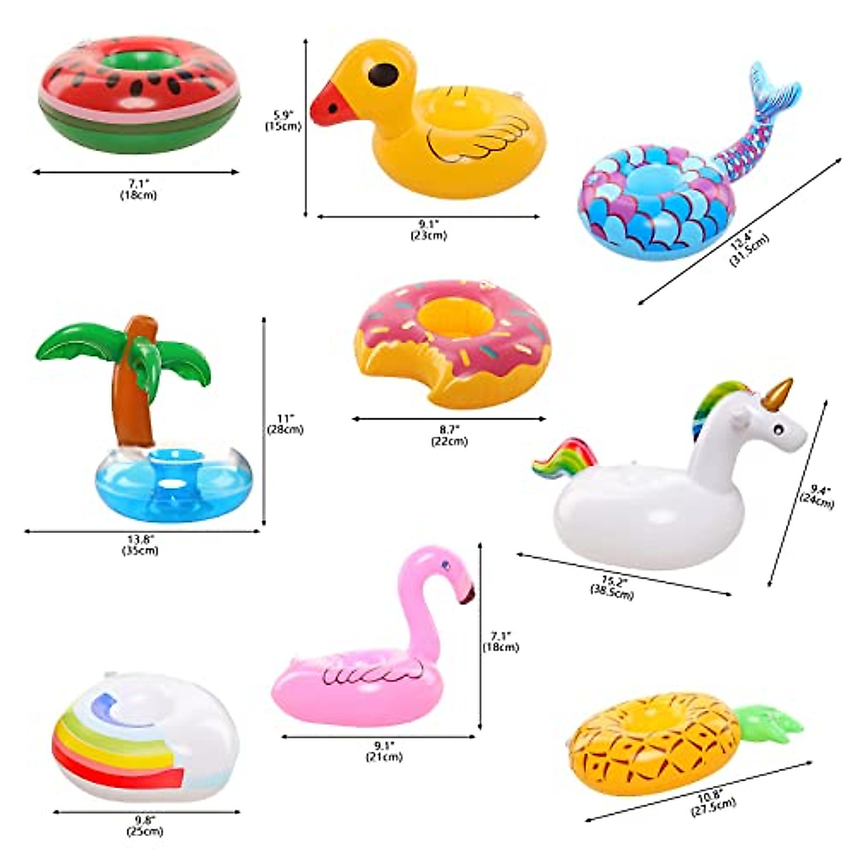 Pool Floaties for Girl Dolls, Fun Swimming Pool Party Ring Inflatable Drink Holder for11.5 inch Dolls Pool Toys