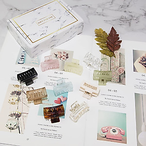 Small Tiny Claw Hair Clips for Women Girls for Thin/Medium Thick Hair, 1.5 Inch Mini Hair Jaw Clips Matte Rectangle Nonslip Clip with Gift Box (Matte+shiny color series)