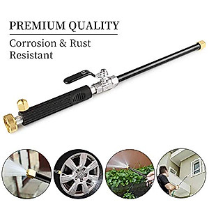 Hydro Jet High Pressure Power Washer Wand - Portable High Pressure Water Gun 2 Nozzles, Power Pressure Washer Hose Nozzle Attachment for Garden Hose, Pressure Washer Wand for Garden or Car Washing