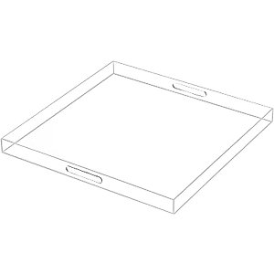 Clear Extra Large Acrylic Serving Tray, Oversize 24x24 Inch -Spill Proof- Decorative Trays Countertop Organiser, Acrylic Tray for Ottoman,Nightstand, Sidetable