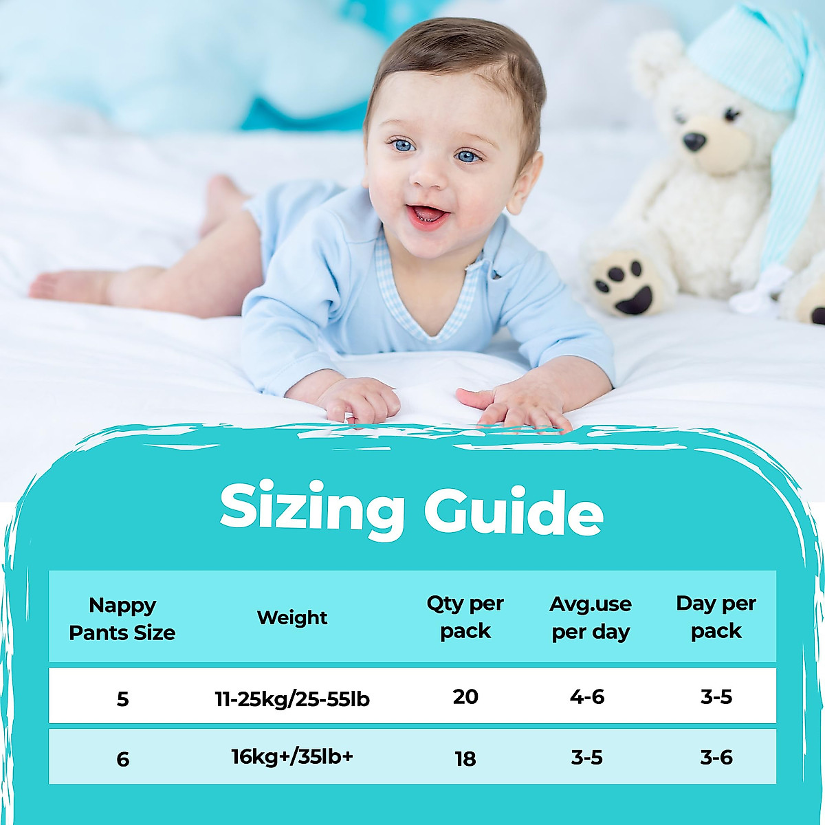 Mum & You Nappychat Premium Performance Eco Diaper Pants, Size 5 (20 diapers) Smart Tube Technology Leak Protection. 100% Recyclable. Hypoallergenic, Dermatologically-Tested. No Lotion, Perfume or Dye