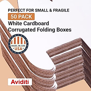 AVIDITI Mailer Boxes Small 6"L x 4"W x 3"H, 50-Pack | Corrugated Cardboard Box for Moving, Shipping and Storage 6X4X3 643