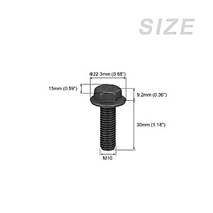 METALLIXITY Flanged Hex Head Bolts (M10x30mm) 10pcs, Hexagon Serrated Flange Bolt Fully Thread Screw - for House Construction Hardware Fasteners