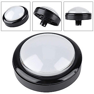 Push Buttons, 100MM LED Light Lamp Big Round Video Game Push Buttons Video Game Player Push Switch for Machine Games with Strong Wear Resistance(White)