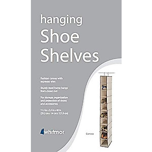 Whitmor 10 Section Hanging Shoe Shelves 11.5x5.5x48.0