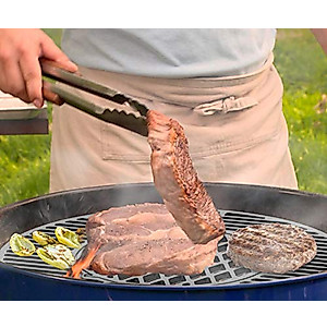 only fire Gourmet BBQ System Sear Grate Replacement for Weber 8834, Porcelain-Enameled Cast-Iron Cooking Grid for 22 1/2 inch Weber Charcoal Grills