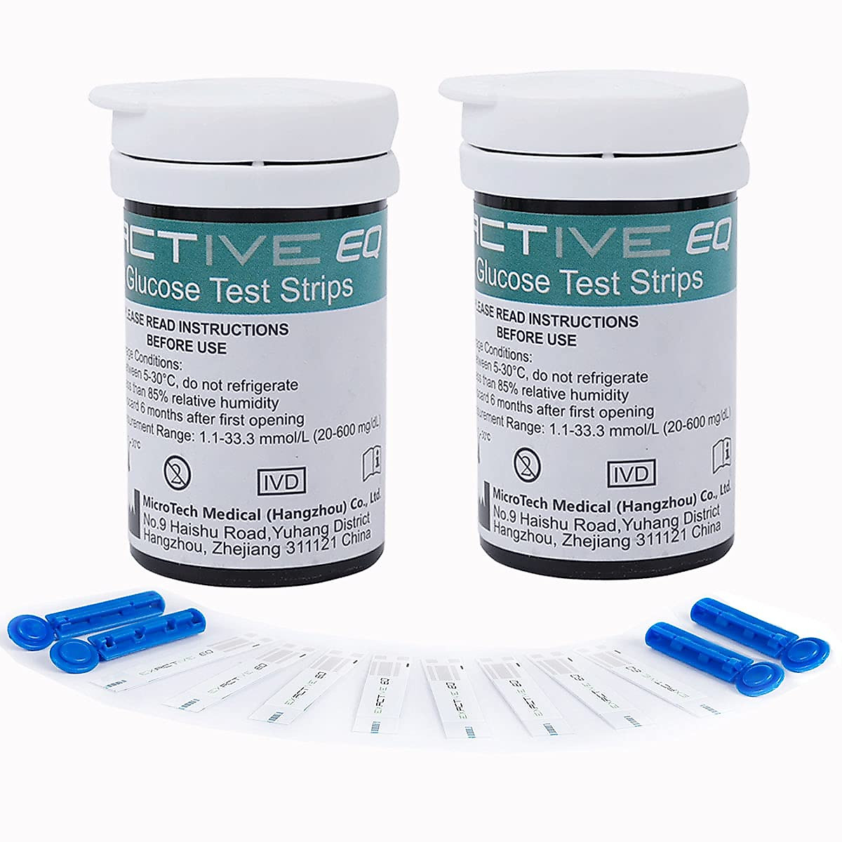 EXACTIVE EQ Diabetes Test Strips Blood Glucose Test Strips x 50, Lancets x 50 Test Strips, Blood Suger Test Strips