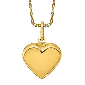 IceCarats 14K Yellow Gold Heart Necklace Love Pendant Charm 15mm x 10mm Only