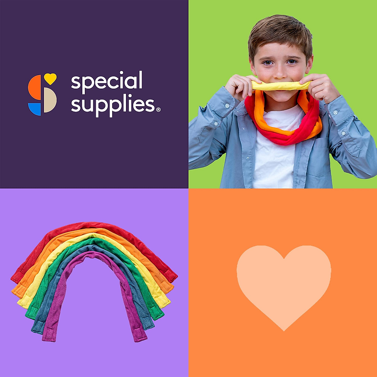 Special Supplies Chew Necklaces for Sensory Kids Boys and Girls, 6 Bands, Soft and Super Absorbent Terry Cloth, Shirt and Clothing Oral Stimulation Alternative, Reusable and Washable