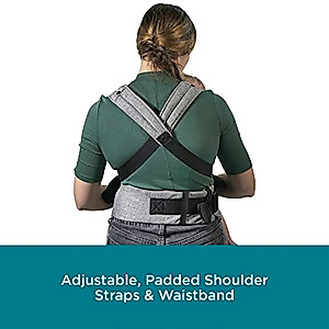 Contours Baby Carrier Newborn to Toddler | Journey 5 Position Convertible Easy-to-Use Baby Carrier with Pockets for Men and Women, Face In, Face Out, Front, Back & Hip (8-45 lbs) - Graphite Gray