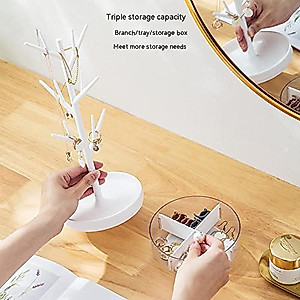 NA Creative Jewelry Rack Jewelry Necklace Display Rack Earring Storage Box Ornaments Storage Rack (white)