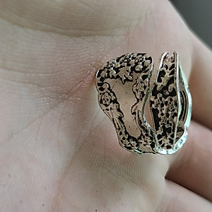 ZhxshwHdd adjustable spoon rings for women men silver vintage (Alloy1, 6)