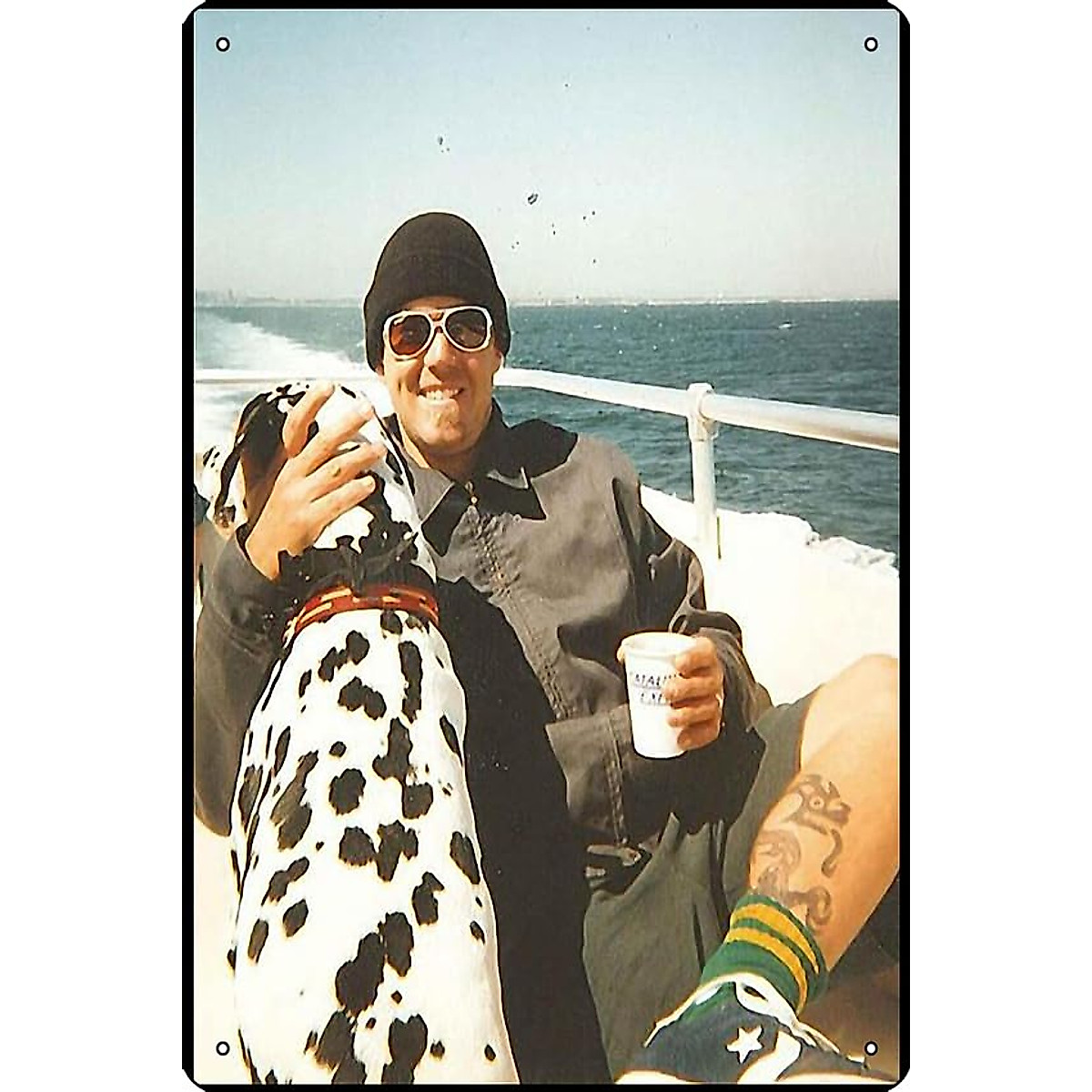 Bradley Nowell And Lou Dog Poster Metal Tin Sign 12 X 8 Inch Funny Man Cave Home Office Bar Decor