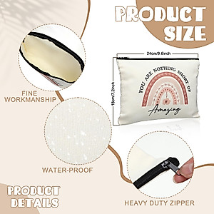 Coume 12 Pieces Thank You Gift Makeup Bags Inspirational Gifts for Social Worker Nurse Women Appreciation Gift for Colleague Coworkers Teacher Volunteer Cosmetic Bags for Birthday(Delicate Pattern)