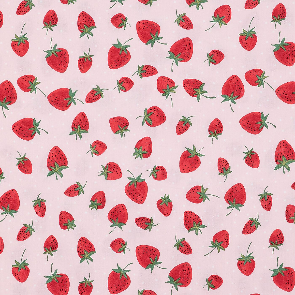Strawberries & Dots Apparel Fabric (2 Yard) – Printed Sewing Fabric by The Yard – Lightweight Precut Fabric for Sewing Clothes, Homeware, & Other Accessories – DIY Craft Fabric