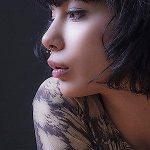 6 Pieces Nose Rings Fake Nose Ring Magnetic Septum Fake Nose Ring Fake Nose Ring Hoop Stainless Steel Inlaid Jewelry Horseshoe Faux Clip Nose Ring on Non-Pierced Nose Ring for Women Men